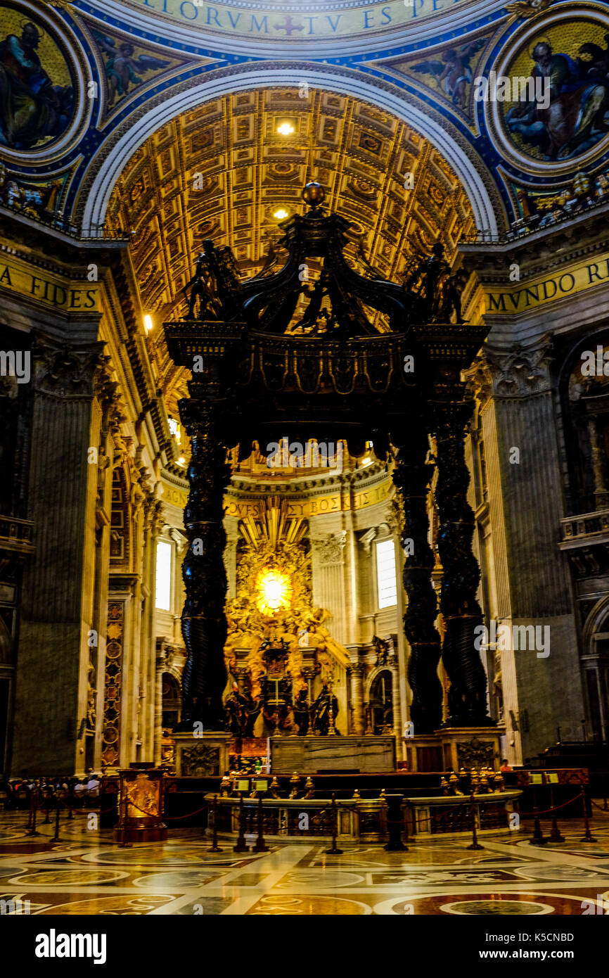 Interior and exterior views of St. Peter’s Basilica, Vatican City ...