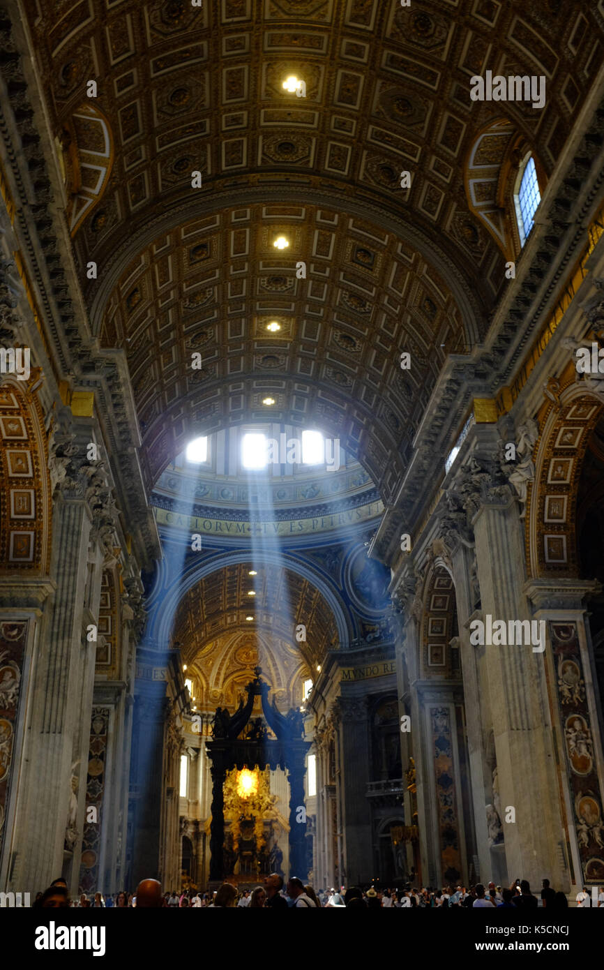 Interior and exterior views of St. Peter’s Basilica, Vatican City ...