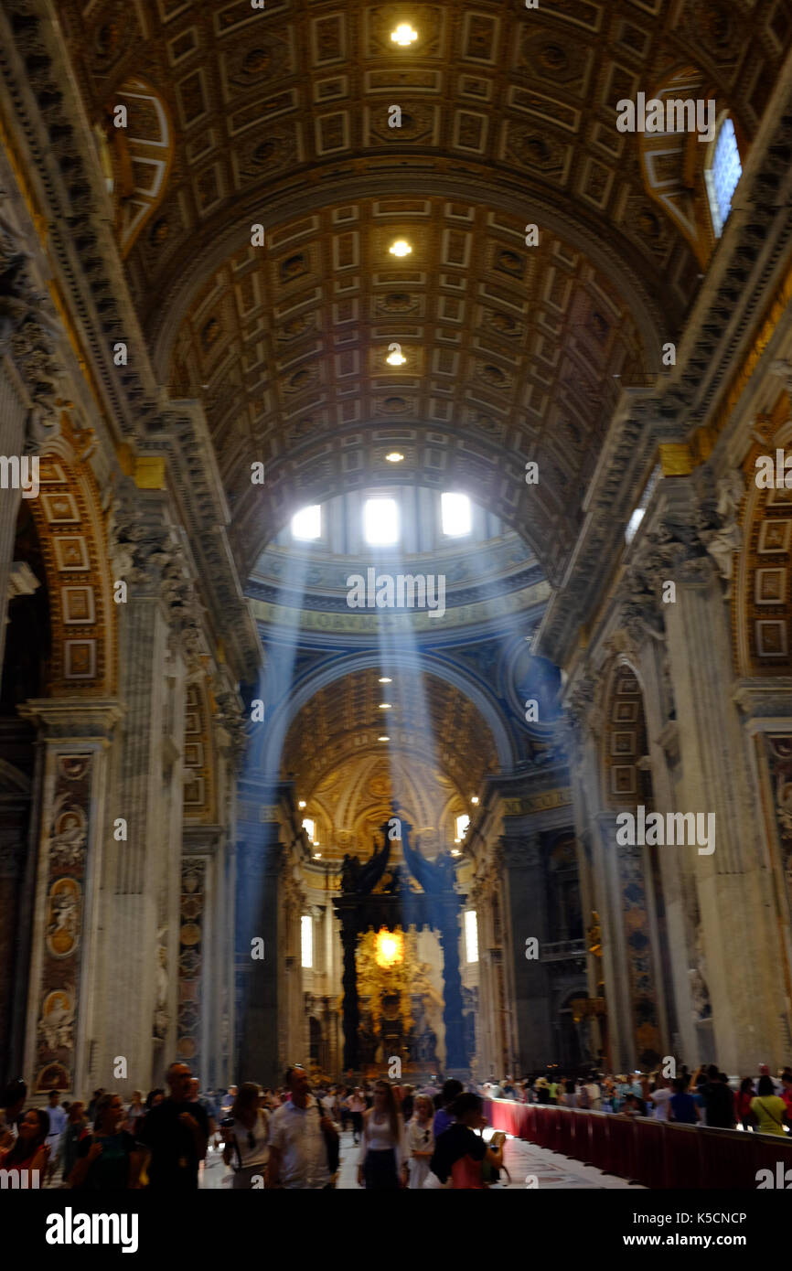 Interior and exterior views of St. Peter’s Basilica, Vatican City ...