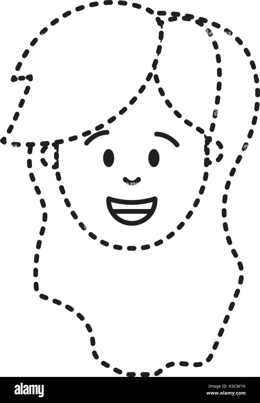 dotted shape woman head with hairstyle design Stock Vector Image & Art ...