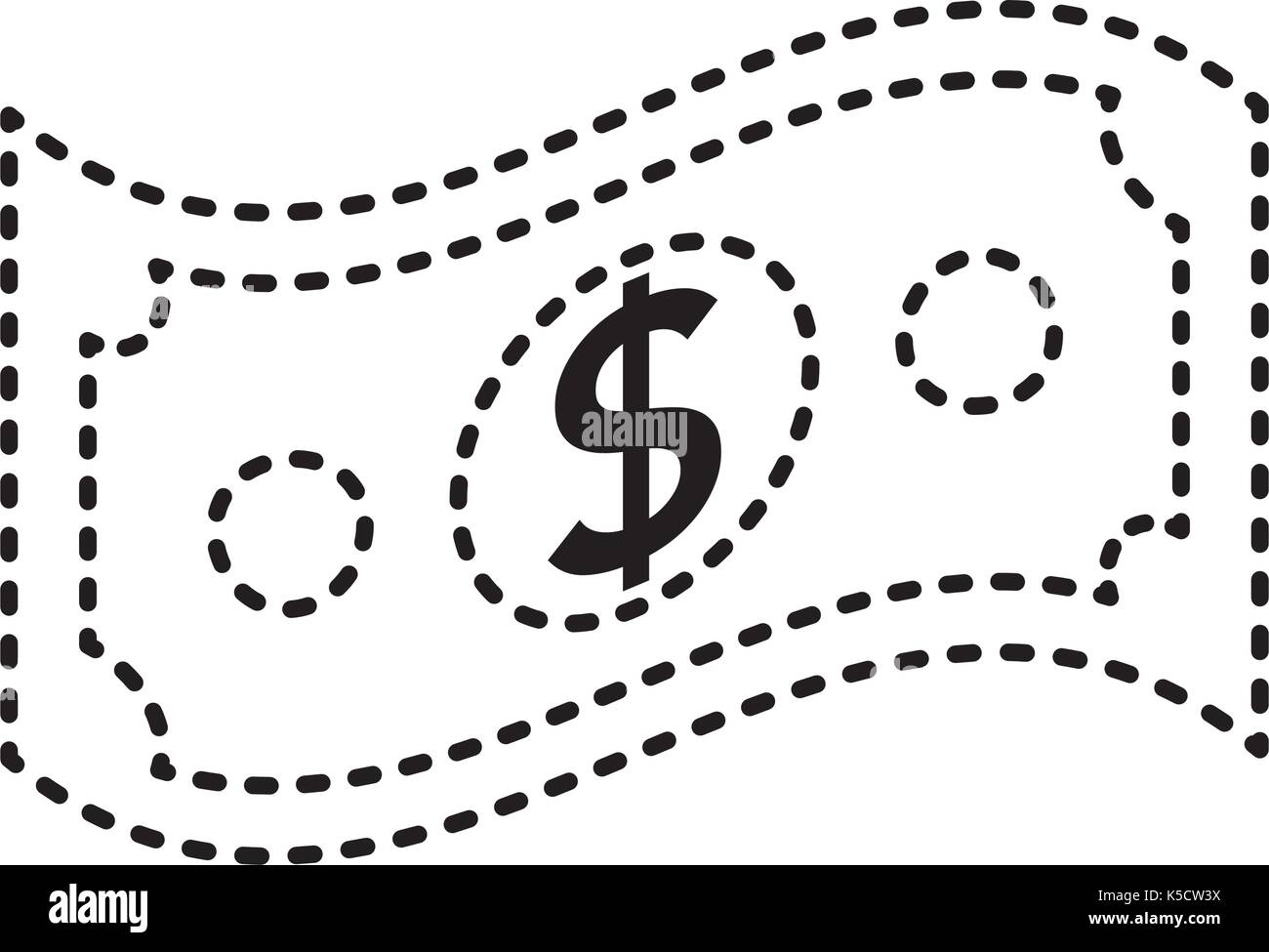 dotted shape dollar bill cash money icon Stock Vector Image & Art - Alamy