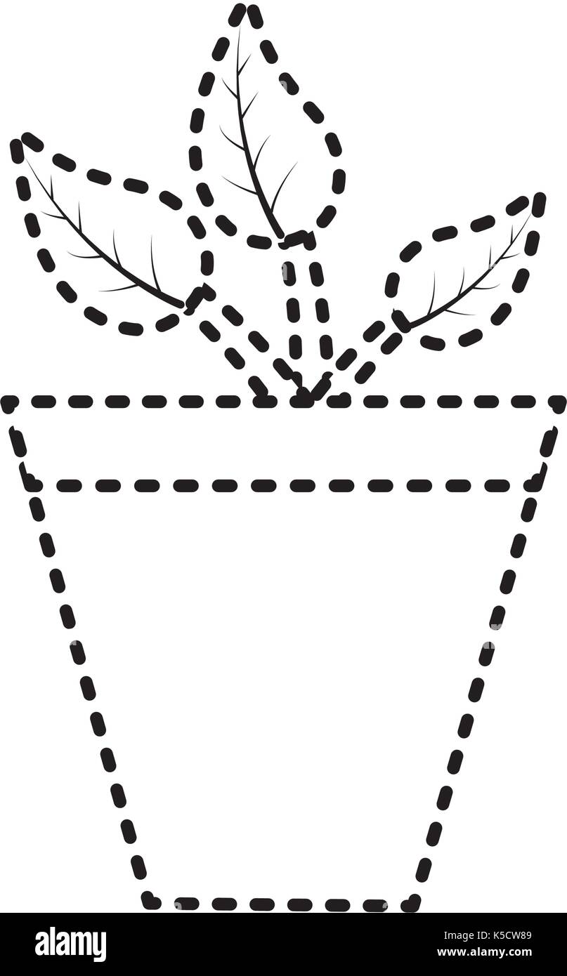 dotted shape natural plant with leaves and ecology care Stock Vector ...