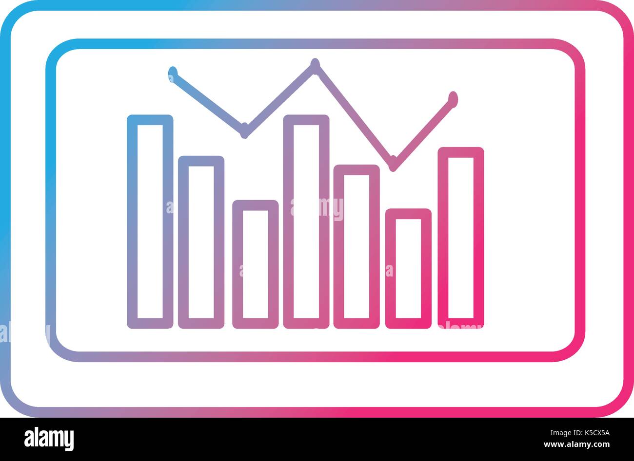 line computer with statistics diagram bar Stock Vector Image & Art - Alamy
