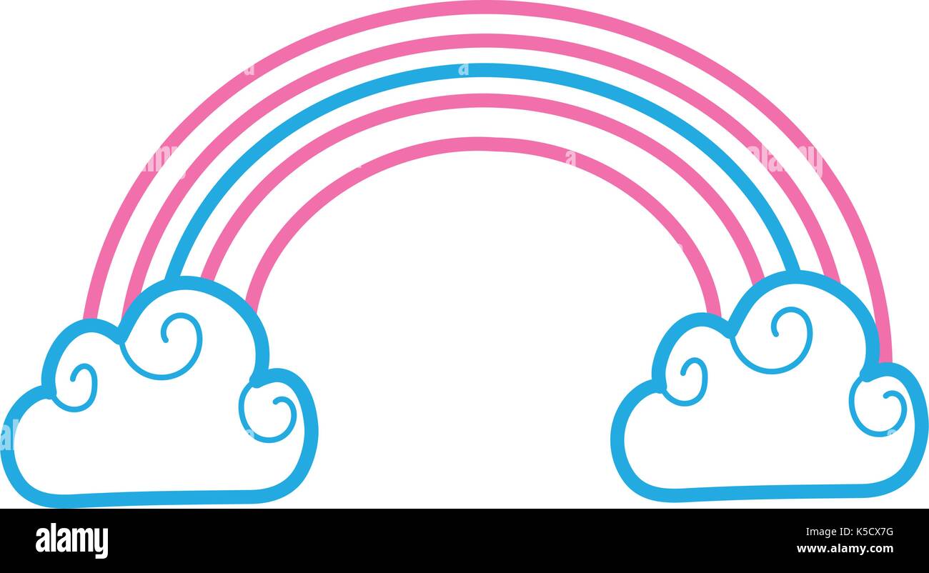line beauty rainbow with cloud weather design Stock Vector Image & Art ...