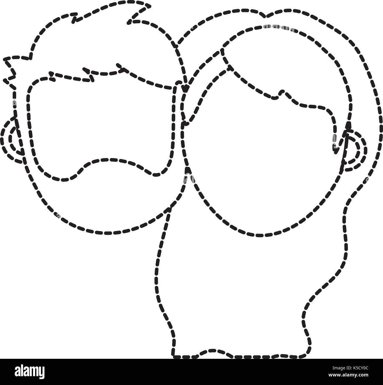 dotted shape couple lover head with hairstyle design Stock Vector Image ...