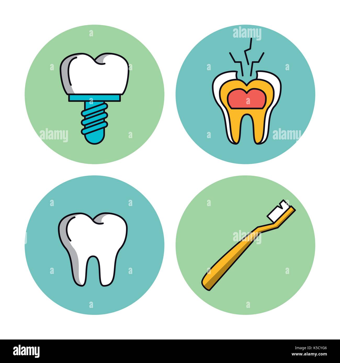 Odontology icons set Stock Vector Image & Art - Alamy