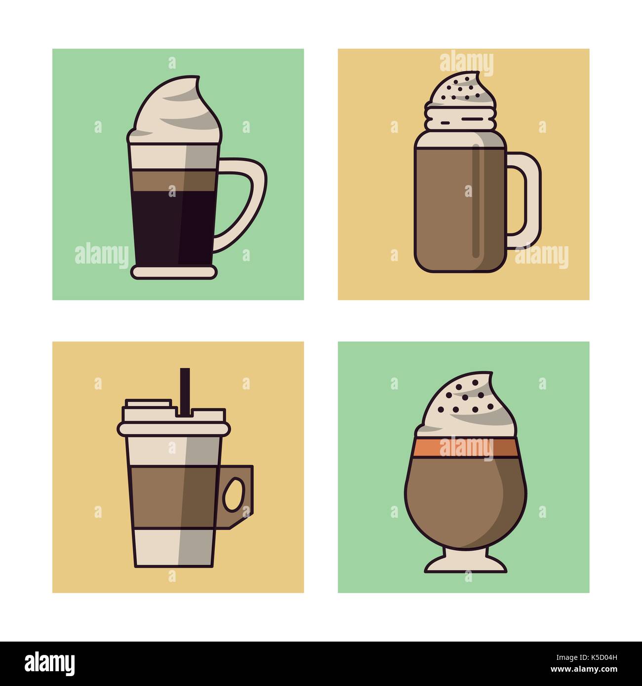 Coffee drinks icon set Stock Vector Image & Art - Alamy