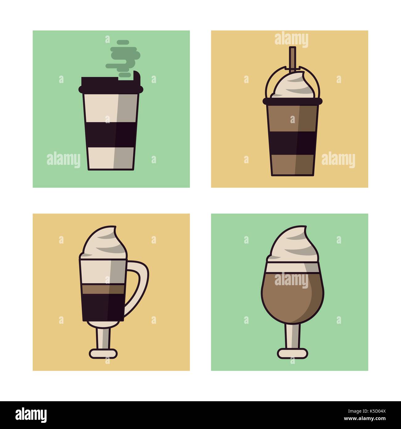 Coffee drinks icon set Stock Vector Image & Art - Alamy
