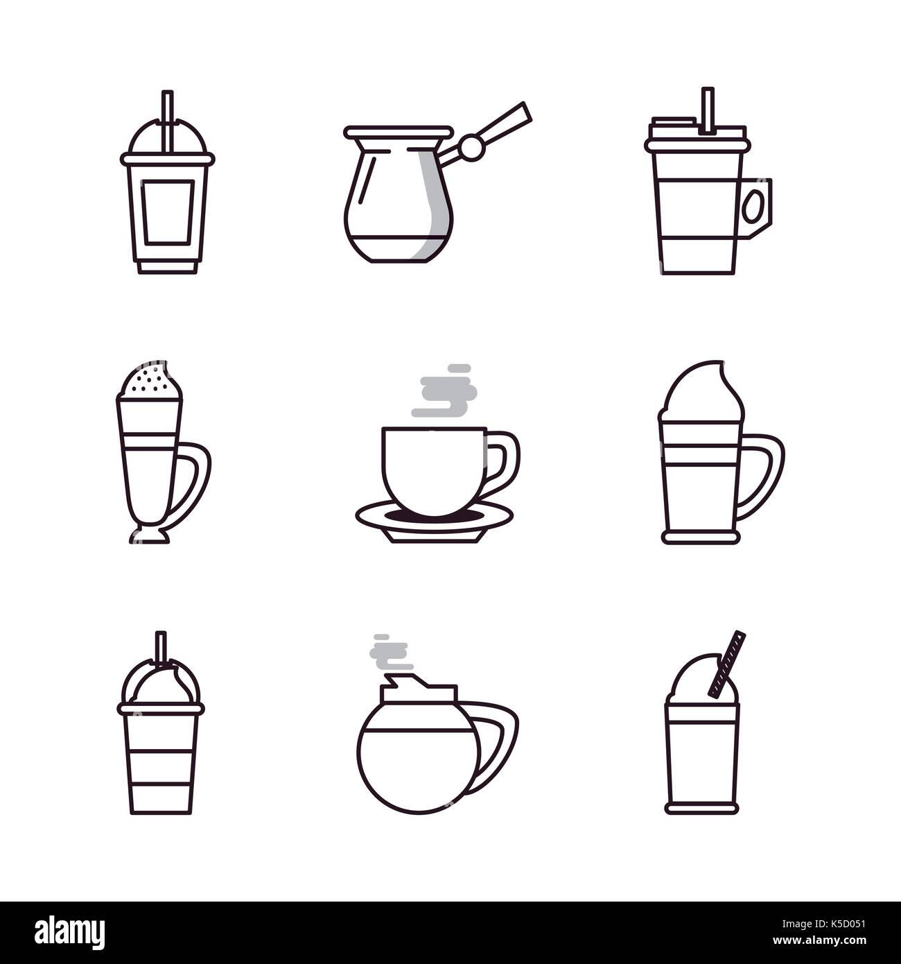 Coffee drinks icons Stock Vector Image & Art - Alamy