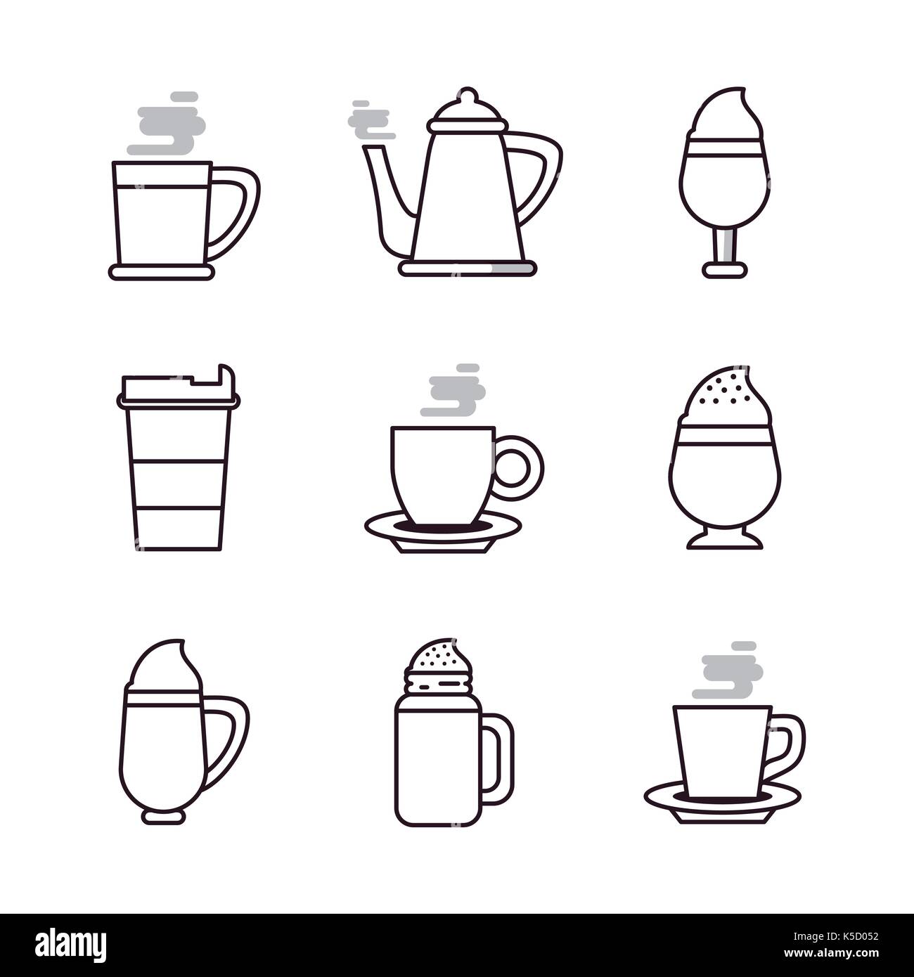 Coffee drinks icons Stock Vector Image & Art - Alamy