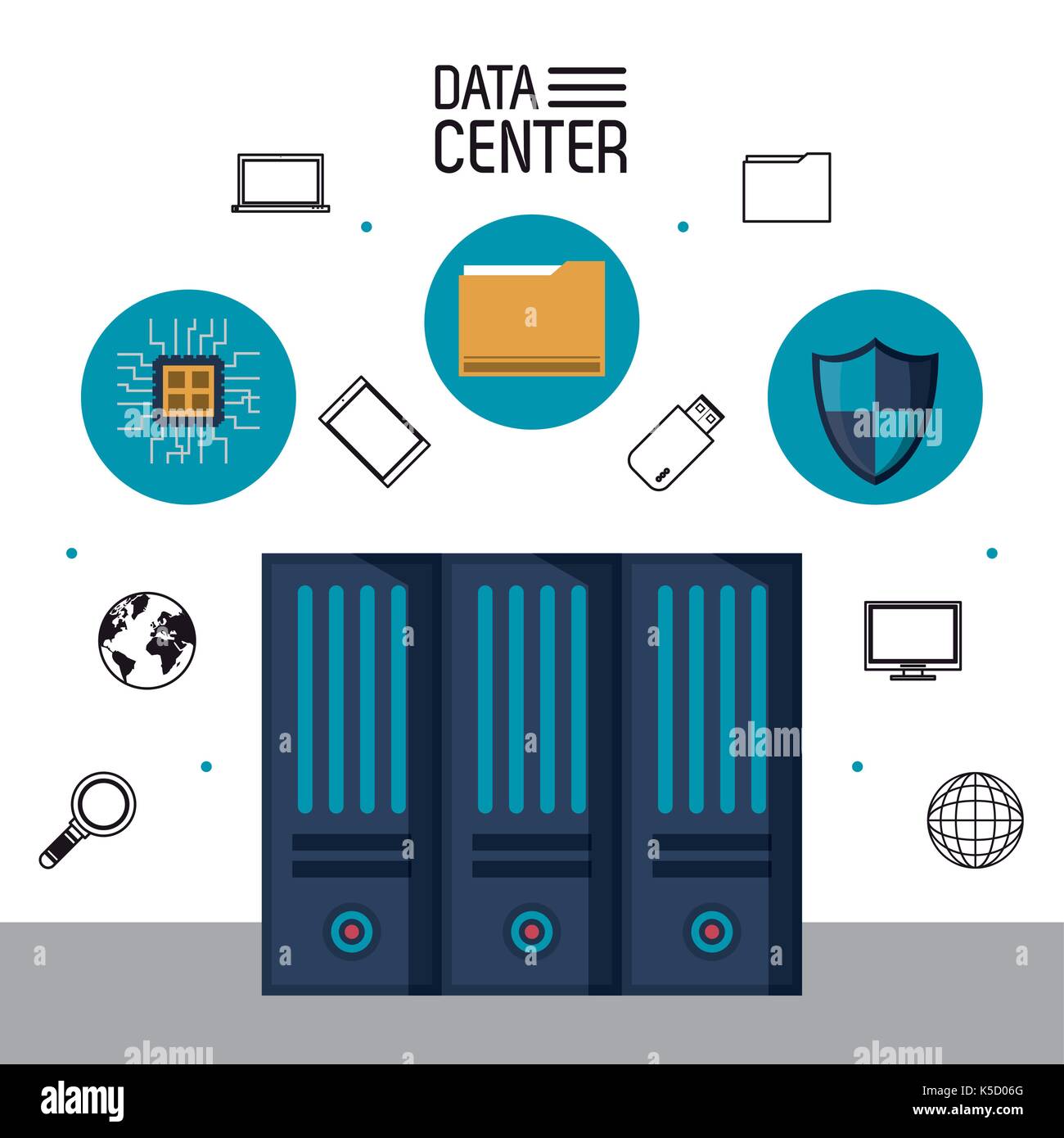 Computer disks data center Stock Vector Images - Alamy