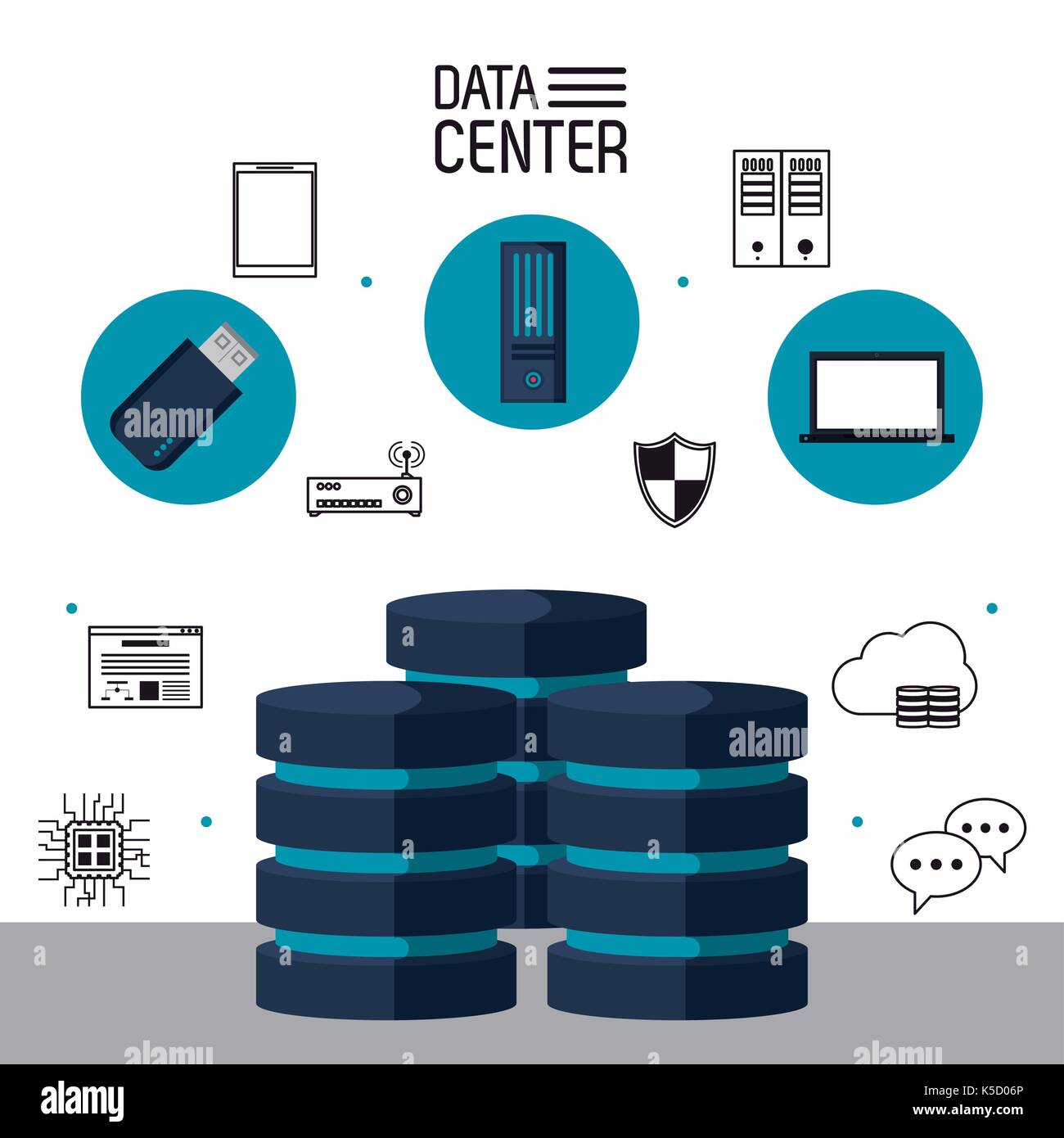 Data center storage Stock Vector Image & Art - Alamy