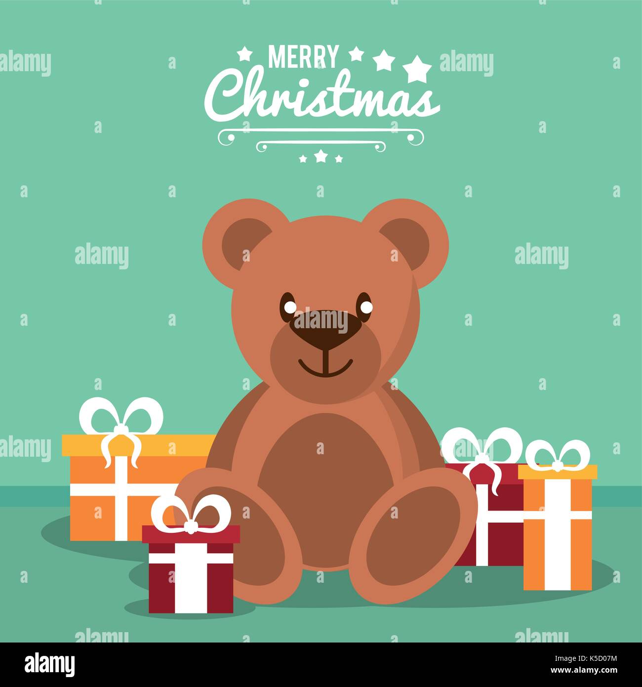 Merry christmas text teddy bear hi-res stock photography and images - Alamy