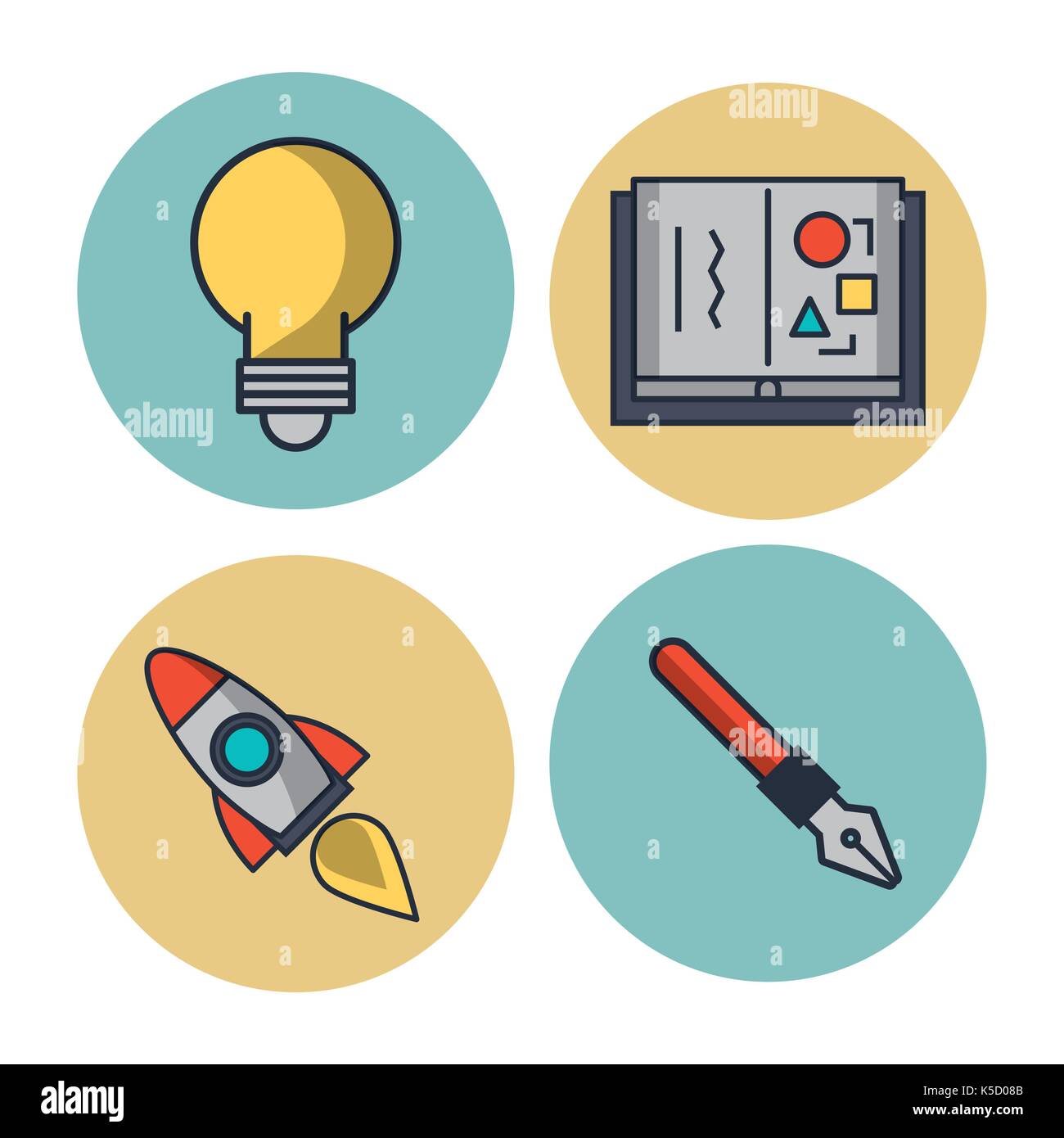 Creative process icons set Stock Vector Image & Art - Alamy