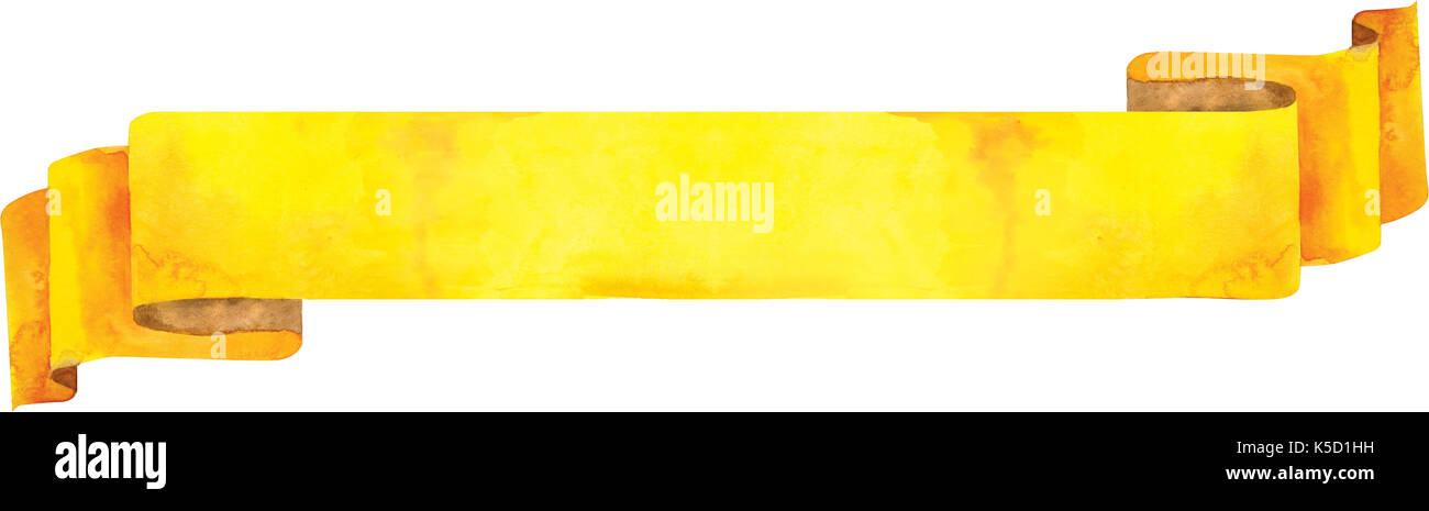 Watercolor hand drawn illustration. Waving yellow flag Stock Photo - Alamy