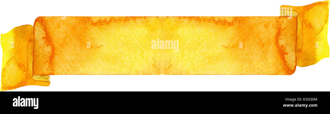 Watercolor hand drawn illustration. Waving yellow flag Stock Photo - Alamy