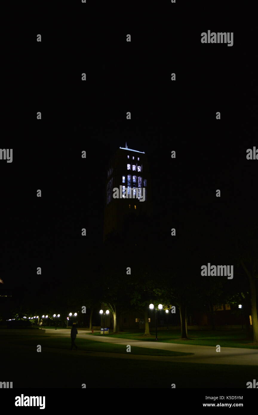 Burton Tower at Night Stock Photo - Alamy