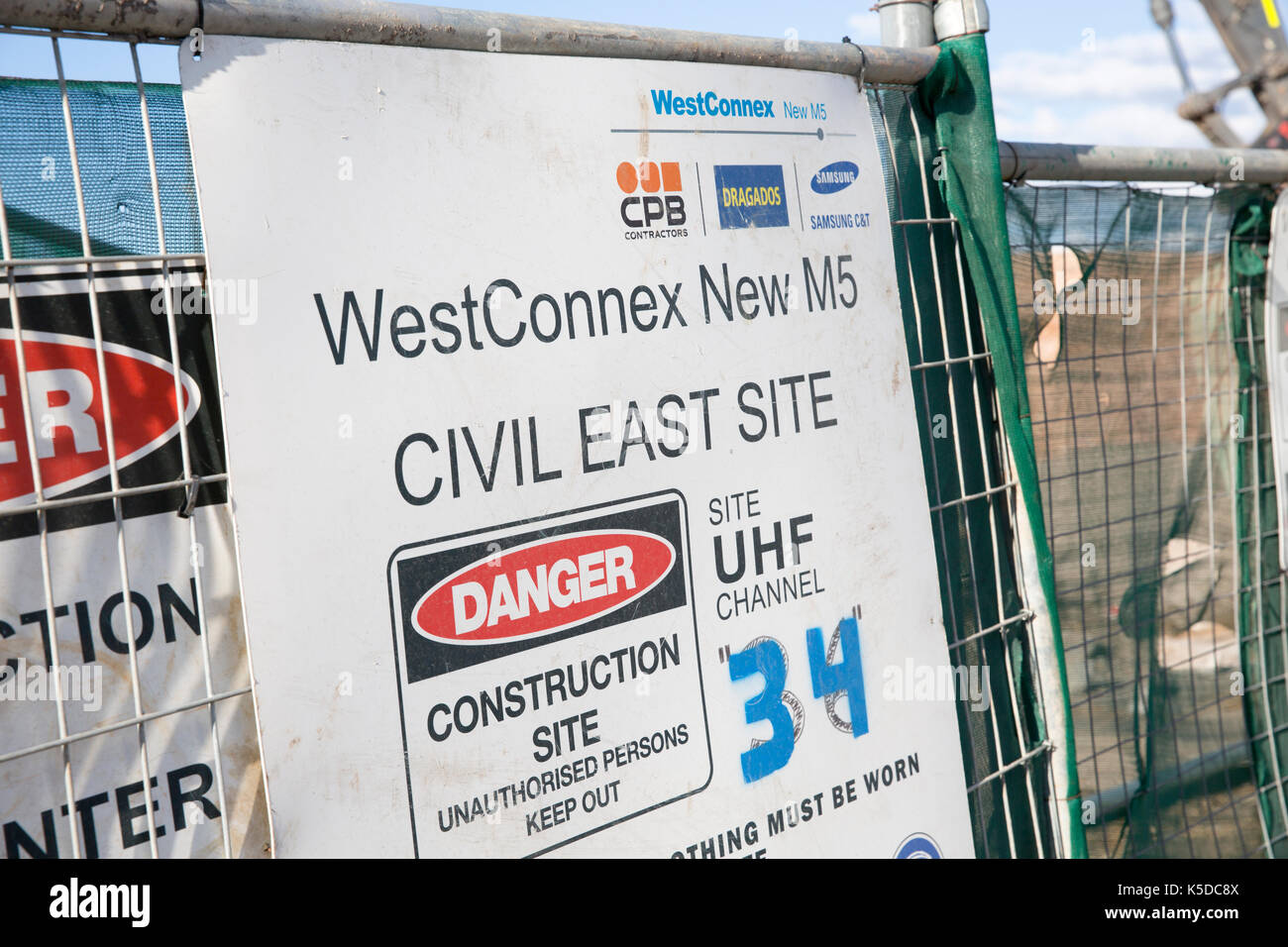 Westconnex new M5 construction site for the motorway and transport ...