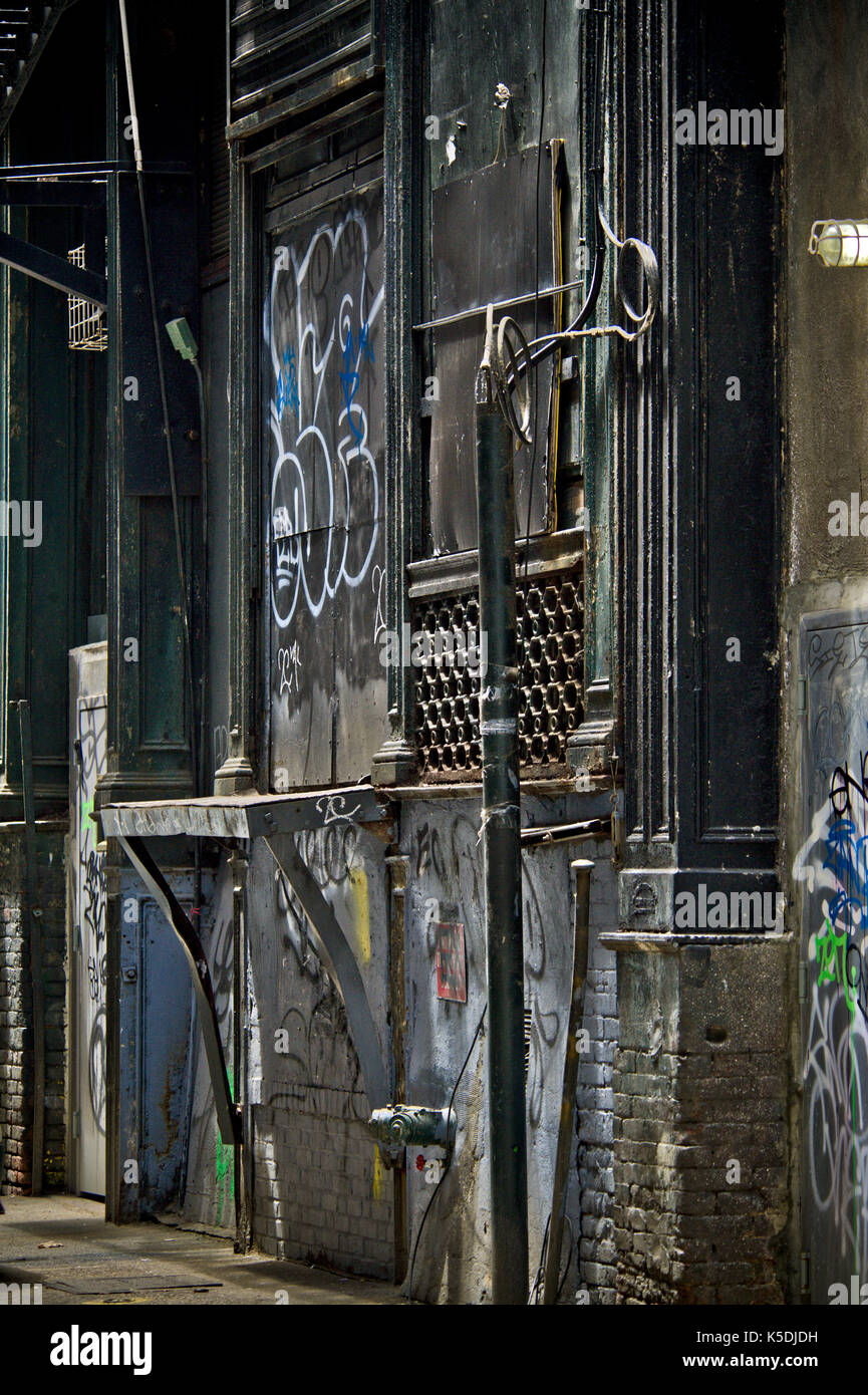Grungy back street in Soho, New York City Stock Photo - Alamy