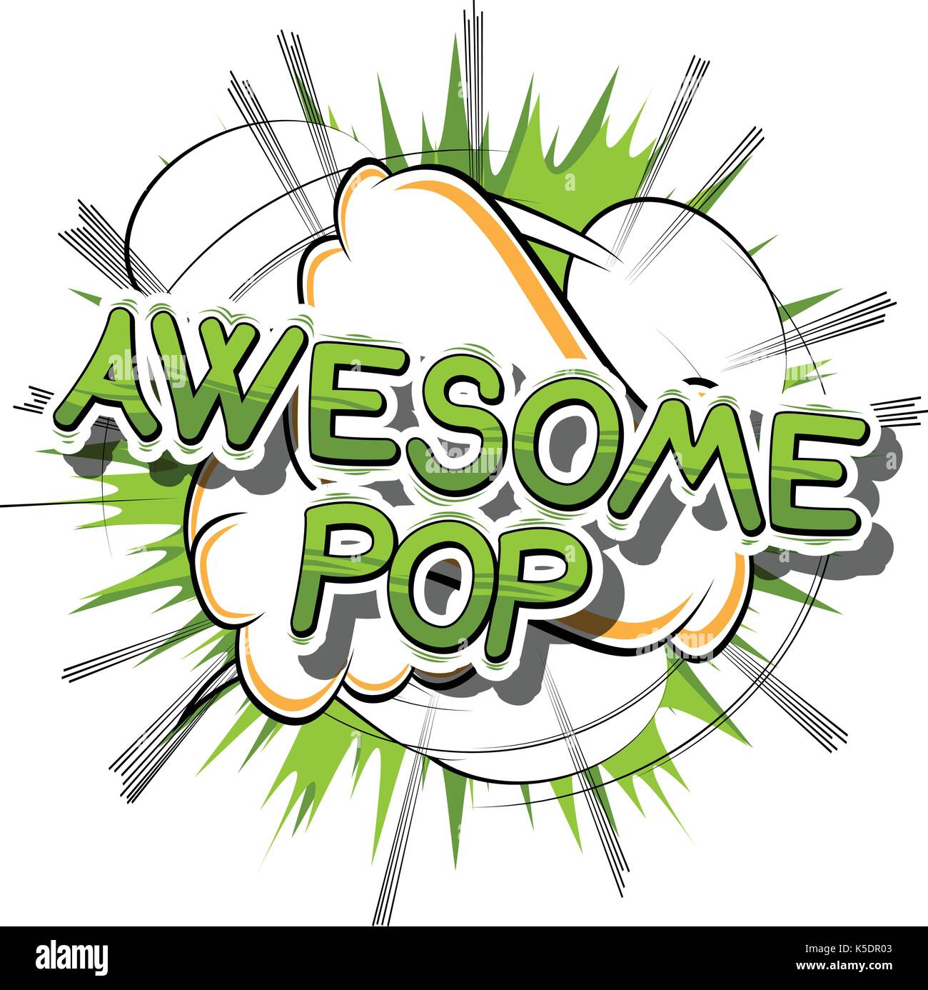Awesome Pop - Comic book word on abstract background Stock Vector Image ...