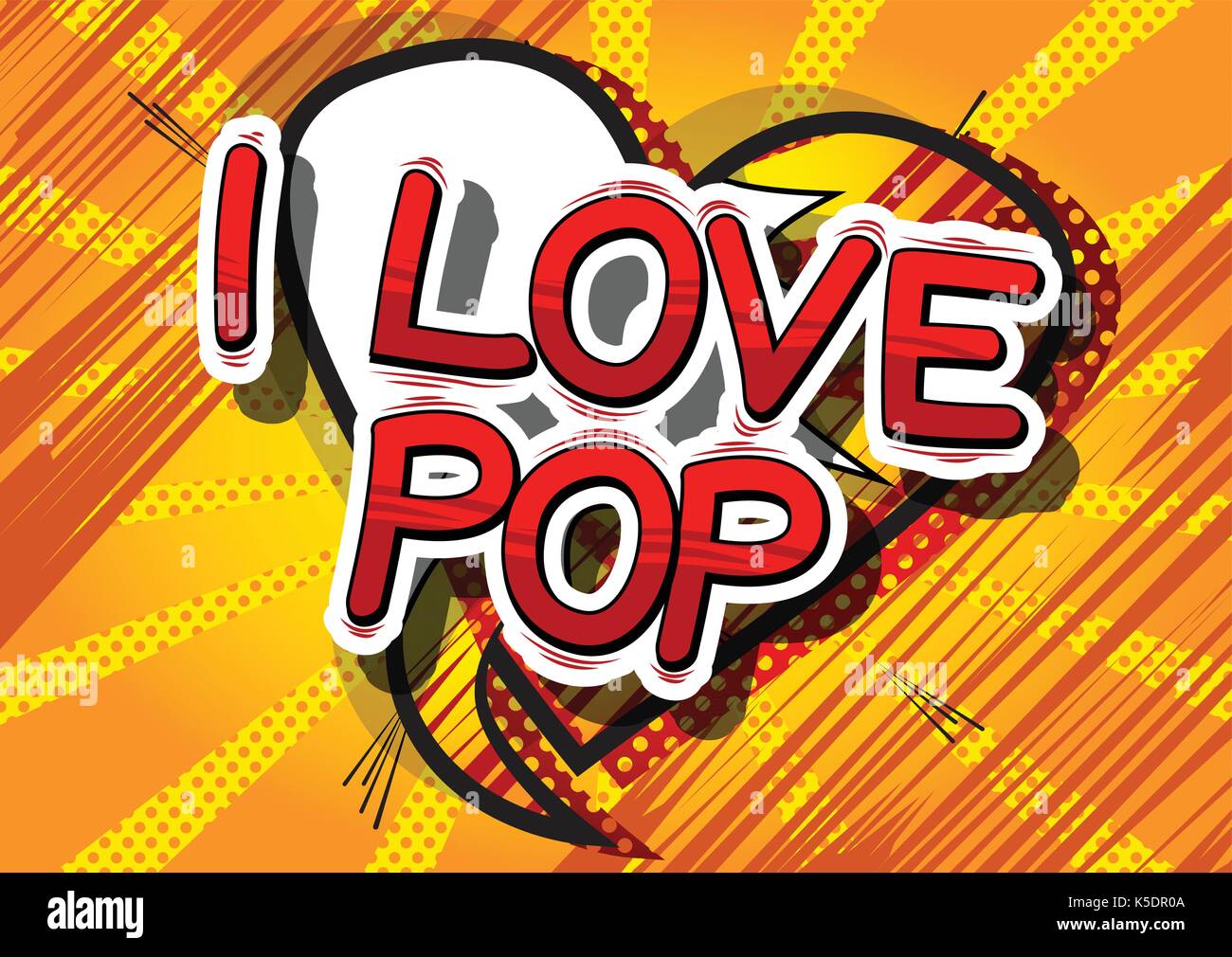 I Love Pop - Comic book word on abstract background Stock Vector Image ...