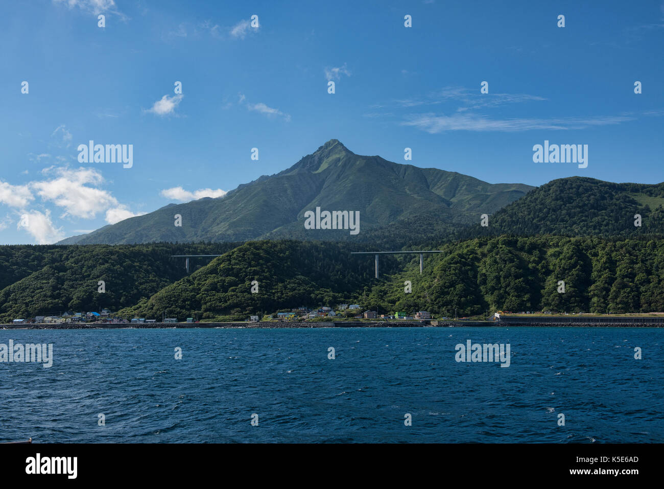 The imposing Mount Rishiri volcano, Rishiri Island, Hokkaido, Japan ...