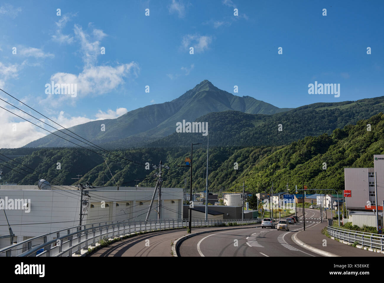 The imposing Mount Rishiri volcano, Rishiri Island, Hokkaido, Japan ...