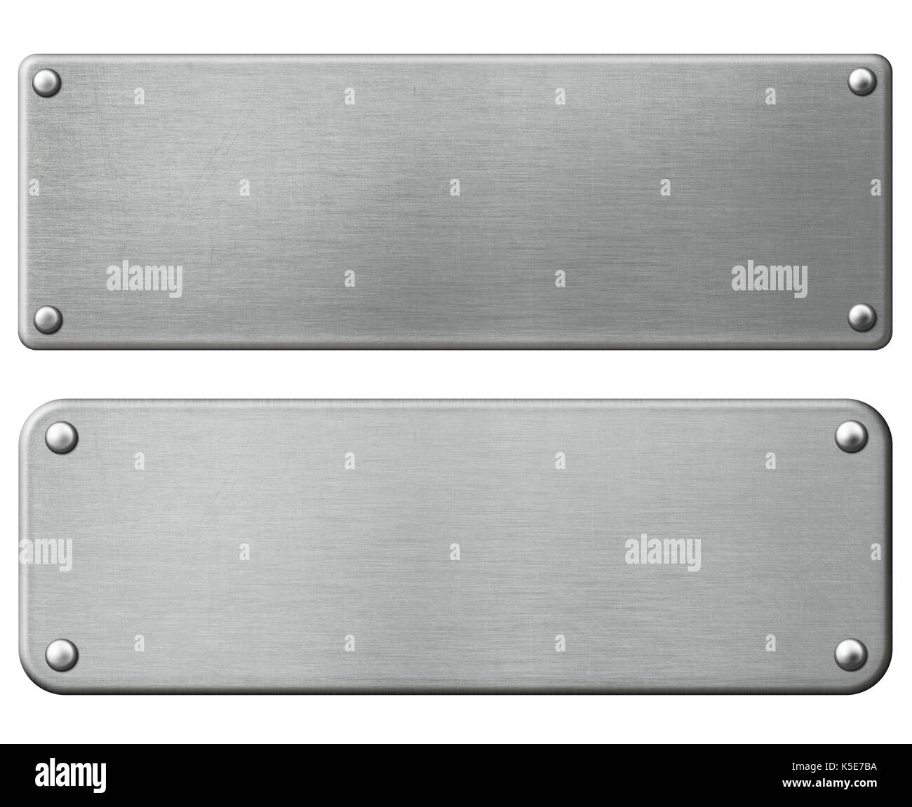 metal plates set with rivets isolated 3d illustration with clipping ...