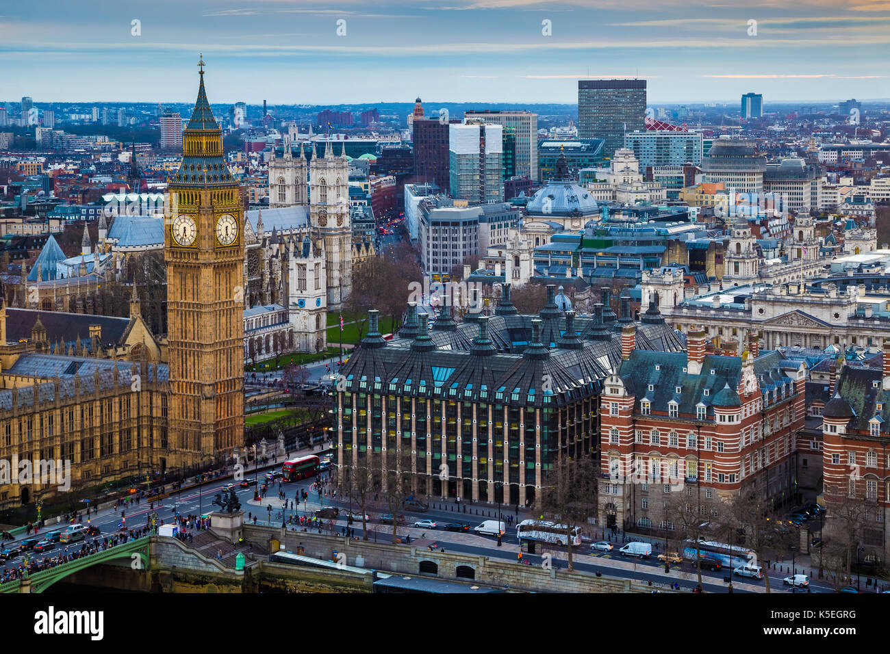 Aerial view of london big ben hi-res stock photography and images - Alamy