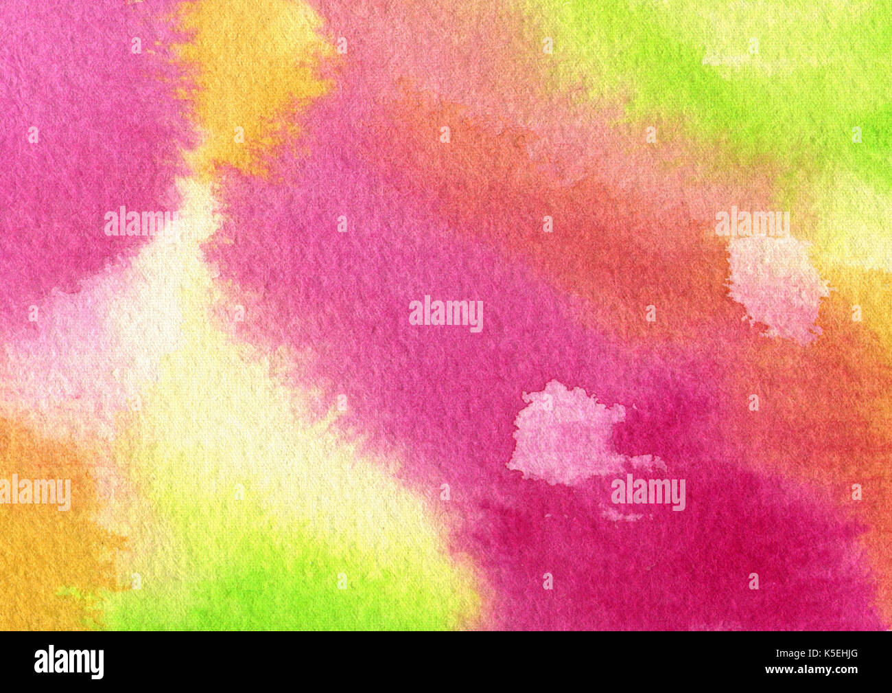 hand drawn multi color watercolor stain background on real paper Stock ...