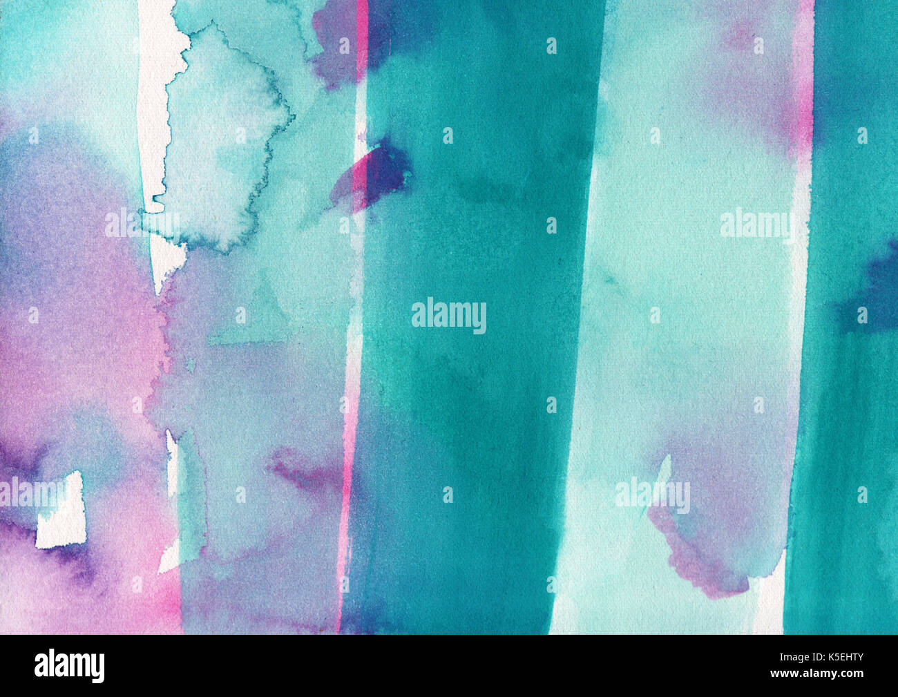 hand drawn multi color watercolor stain background on real paper Stock ...