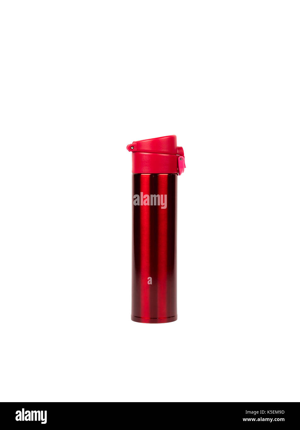 Red thermos bottle isolated on white background with copy space Stock ...