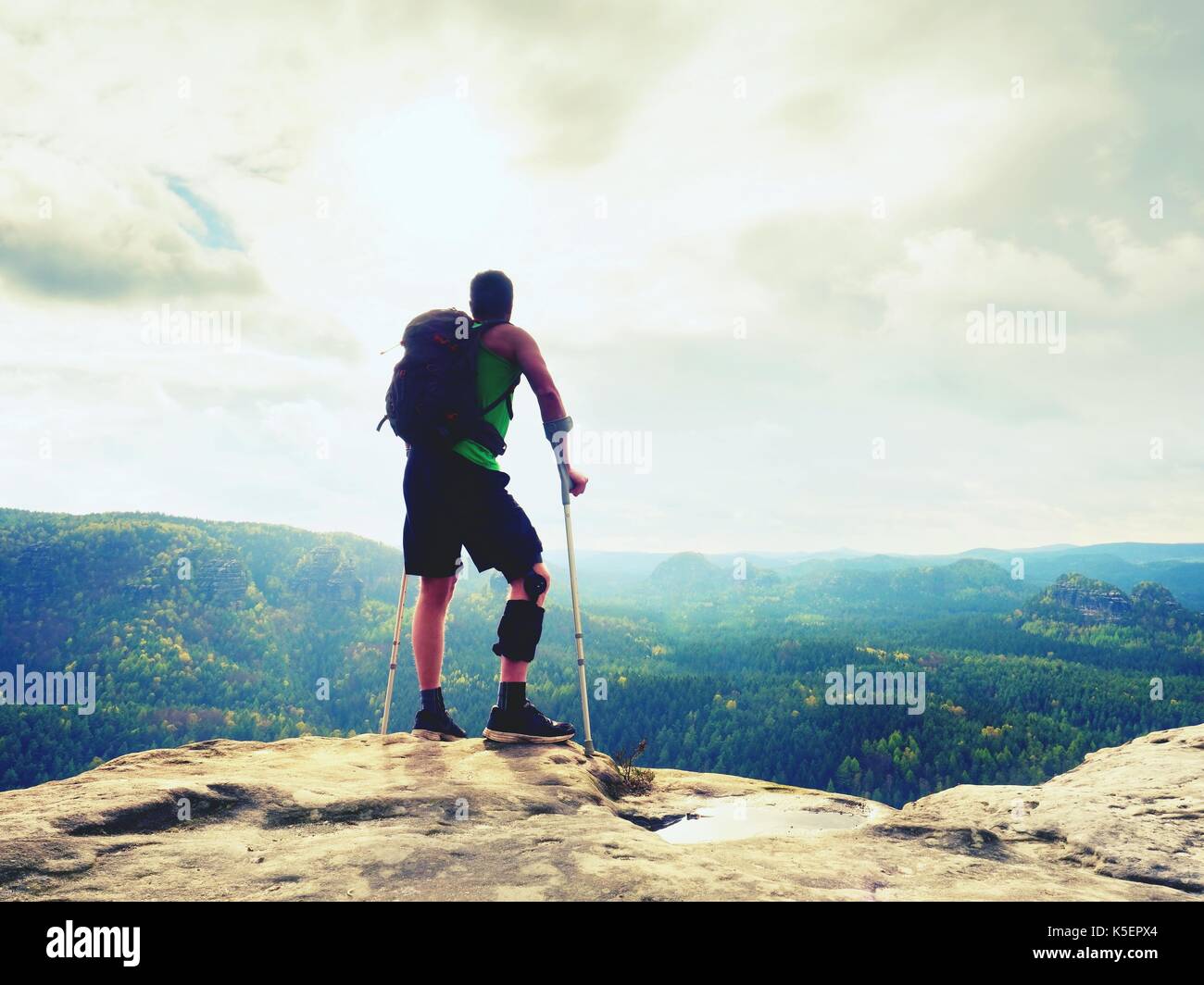 One Leg One Crutch High Resolution Stock Photography and Images - Alamy