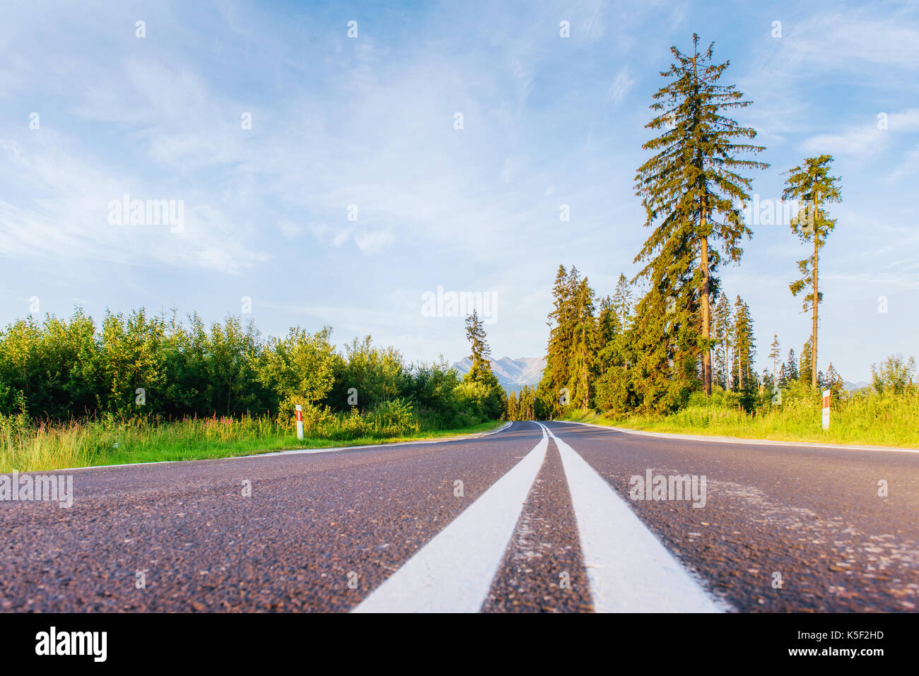 Scenic road in the mountains. Mountain View Stock Photo - Alamy