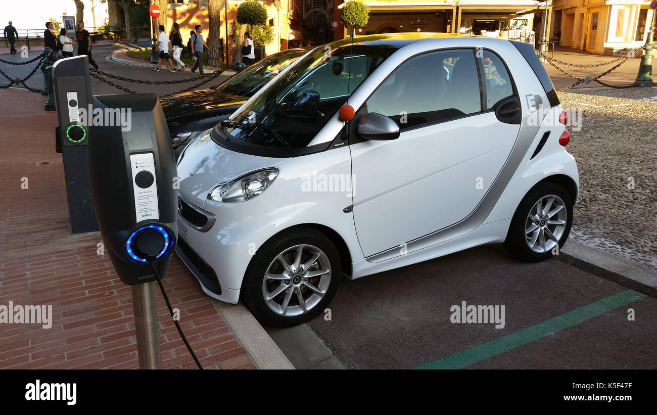 Monaco-Ville, Monaco - October 4, 2016: Small Smart Fortwo Electric Car ...