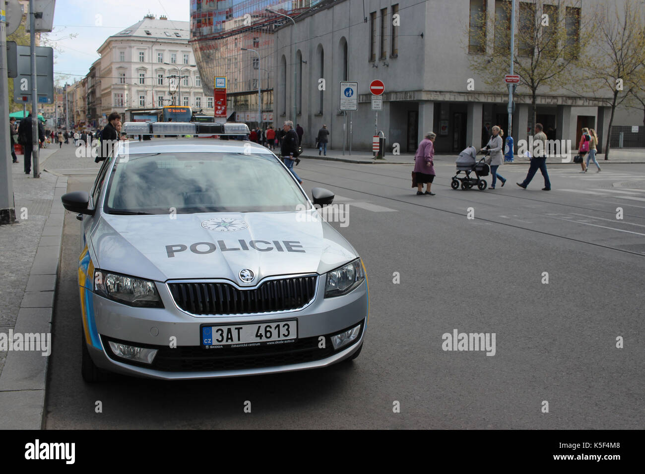 Prague, Czech Republic - April 22, 2016: Skoda Octavia Police Car ...