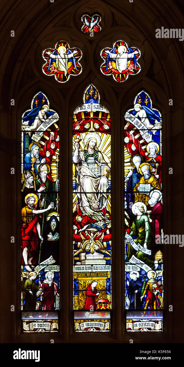 Stained glass window depicting story hi-res stock photography and ...