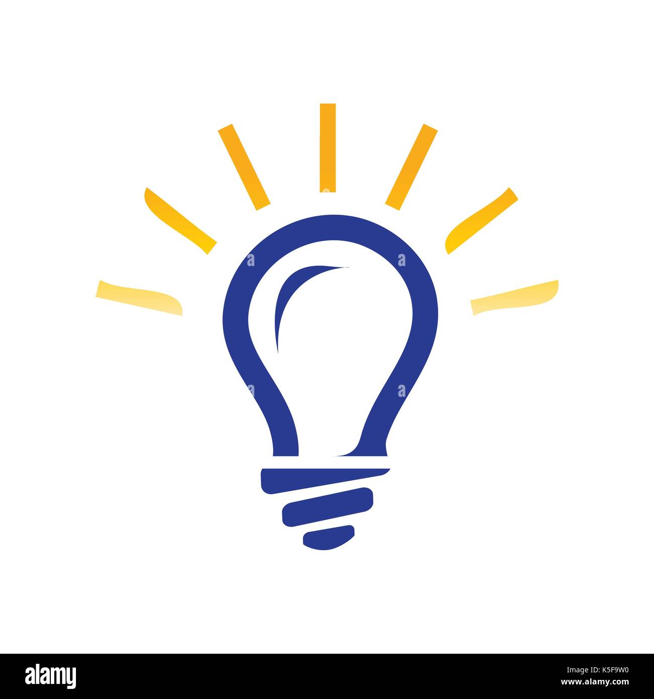 light bulb with rays illustration, icon design, isolated on white background Stock Vector Image ...