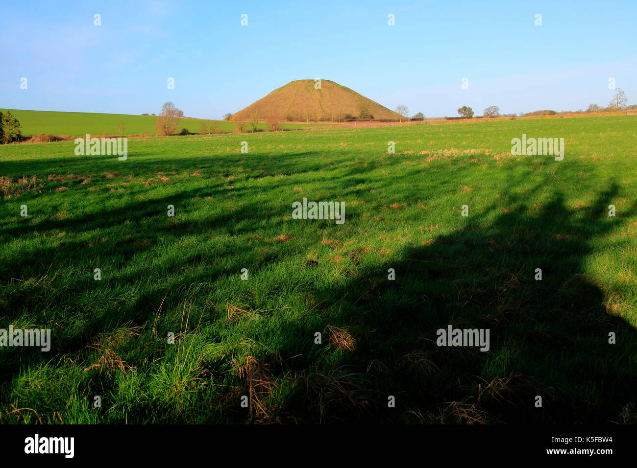 Silbury Hill neolithic site Wiltshire, England, UK is the largest ...
