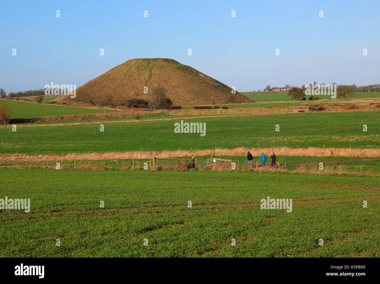 Silbury Hill neolithic site Wiltshire, England, UK is the largest ...