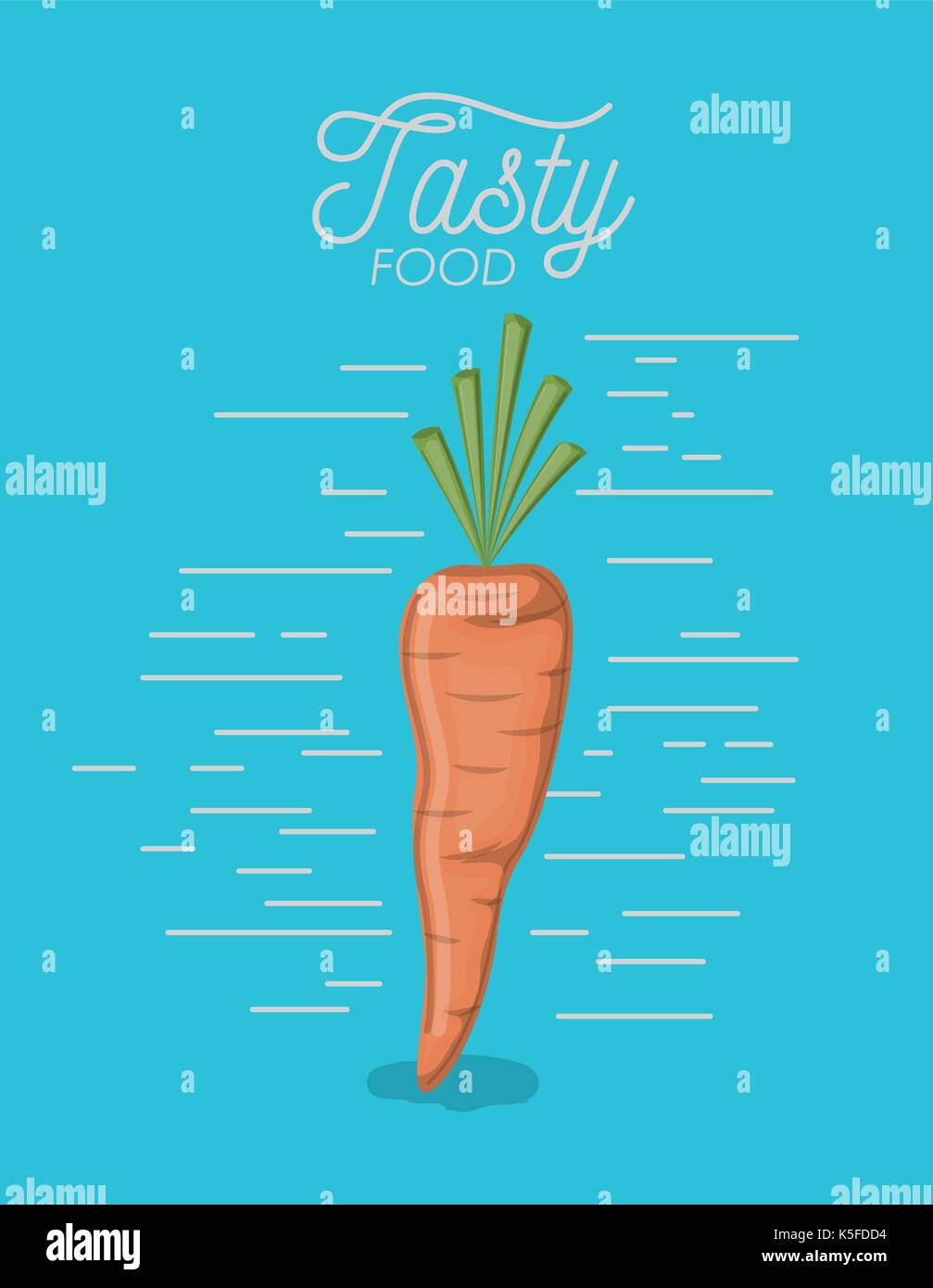 carrot in tasty food poster in blue background Stock Vector Image & Art ...