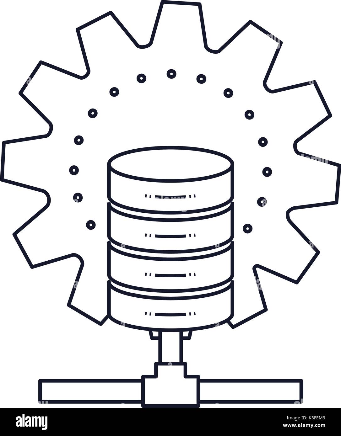 data base center monochrome silhouette on white background Stock Vector ...