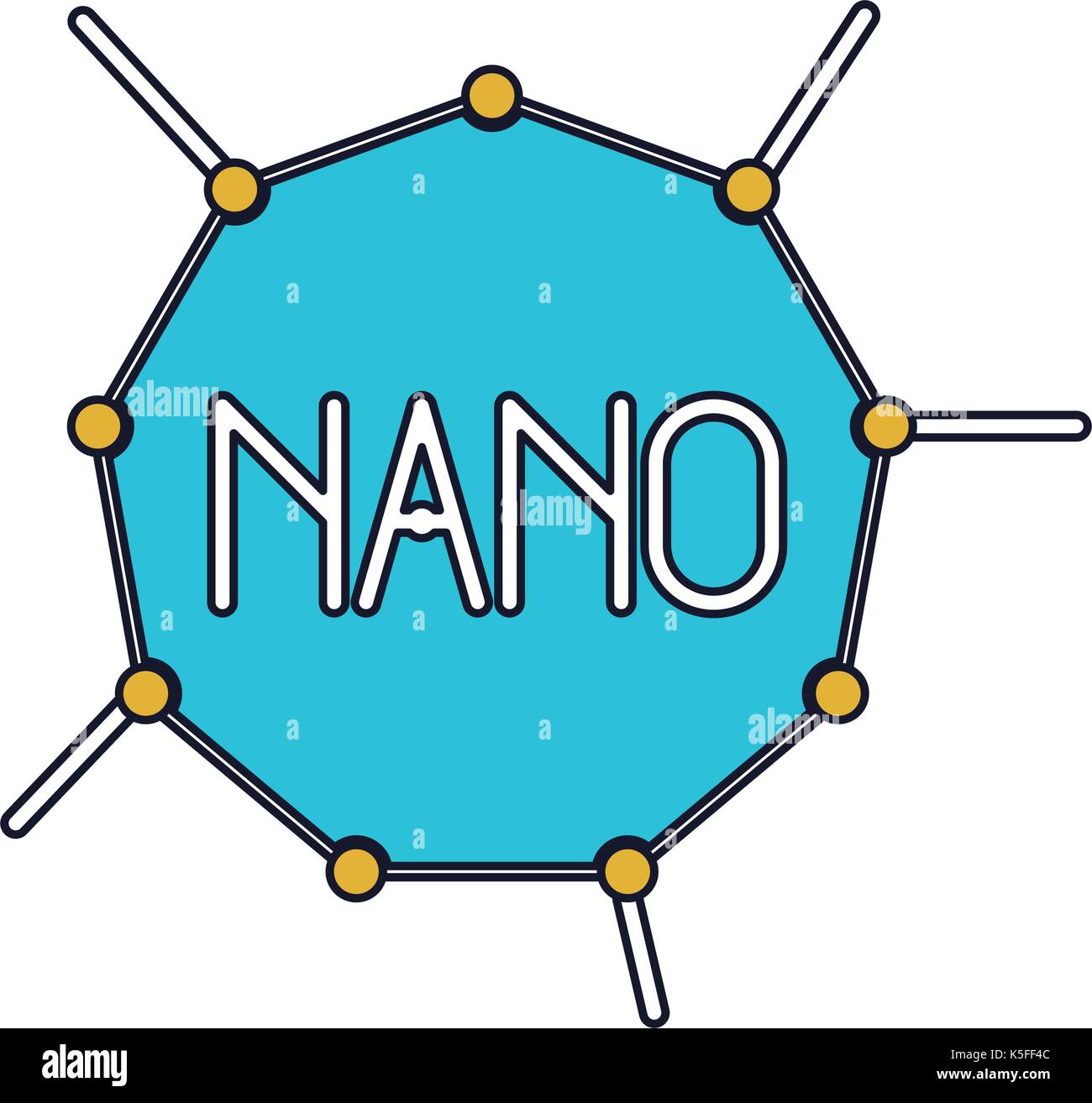 nano molecular structure colorful silhouette with thick contour Stock ...