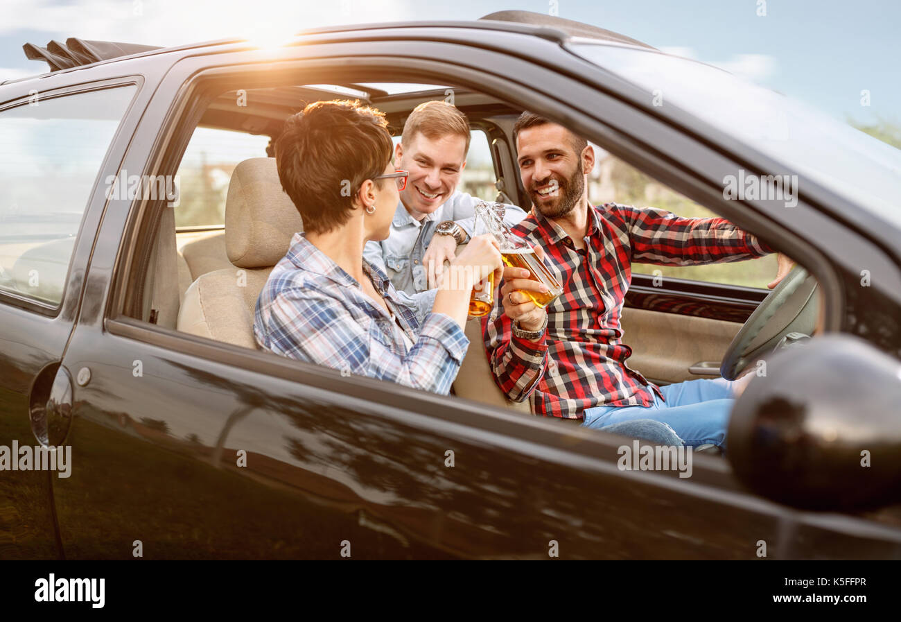 Teen driving friends hi-res stock photography and images - Alamy