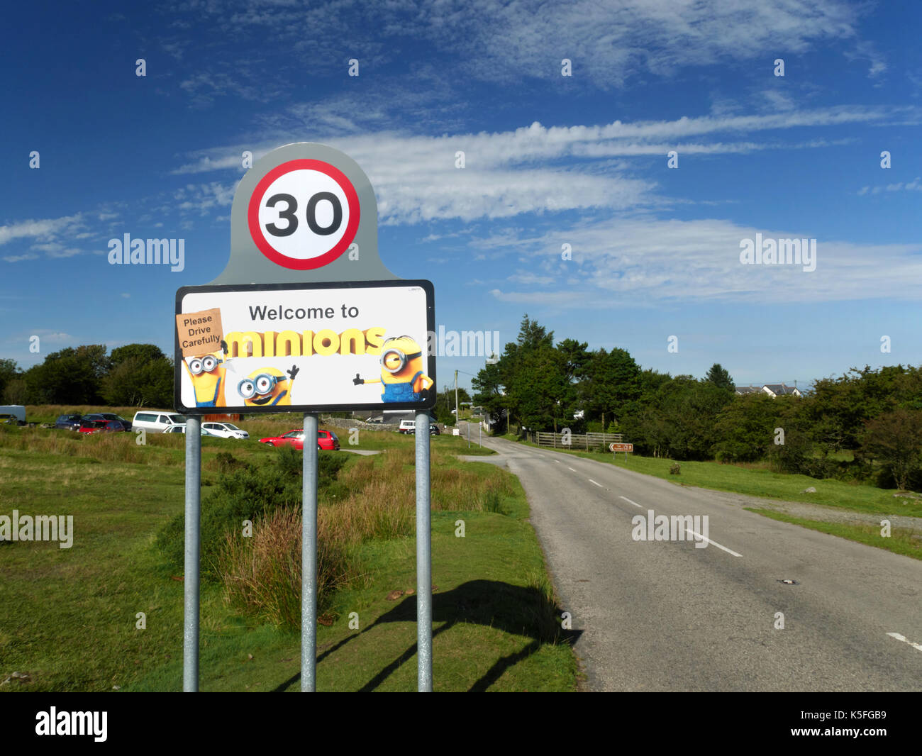 The "Minions" sign at Minions, Bodmin Moor. The signs were erected by ...