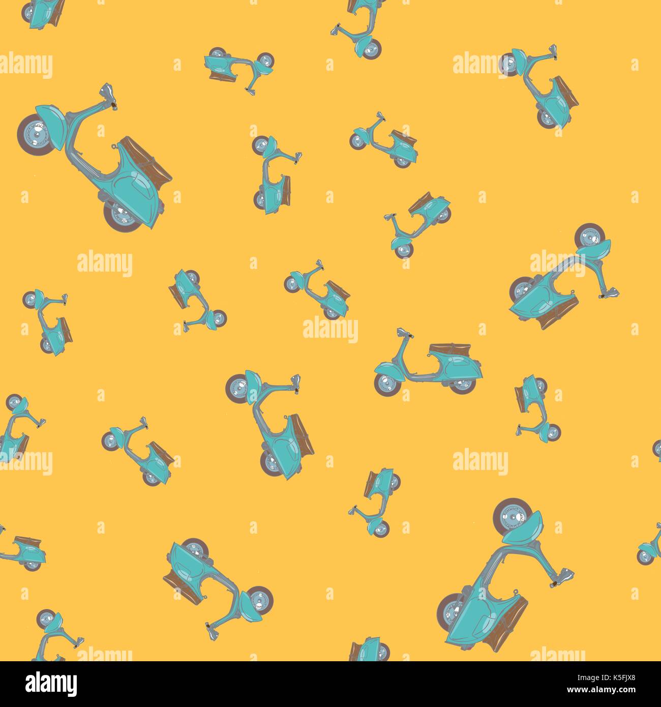 Retro motor scooter seamless pattern background Stock Vector Image ...