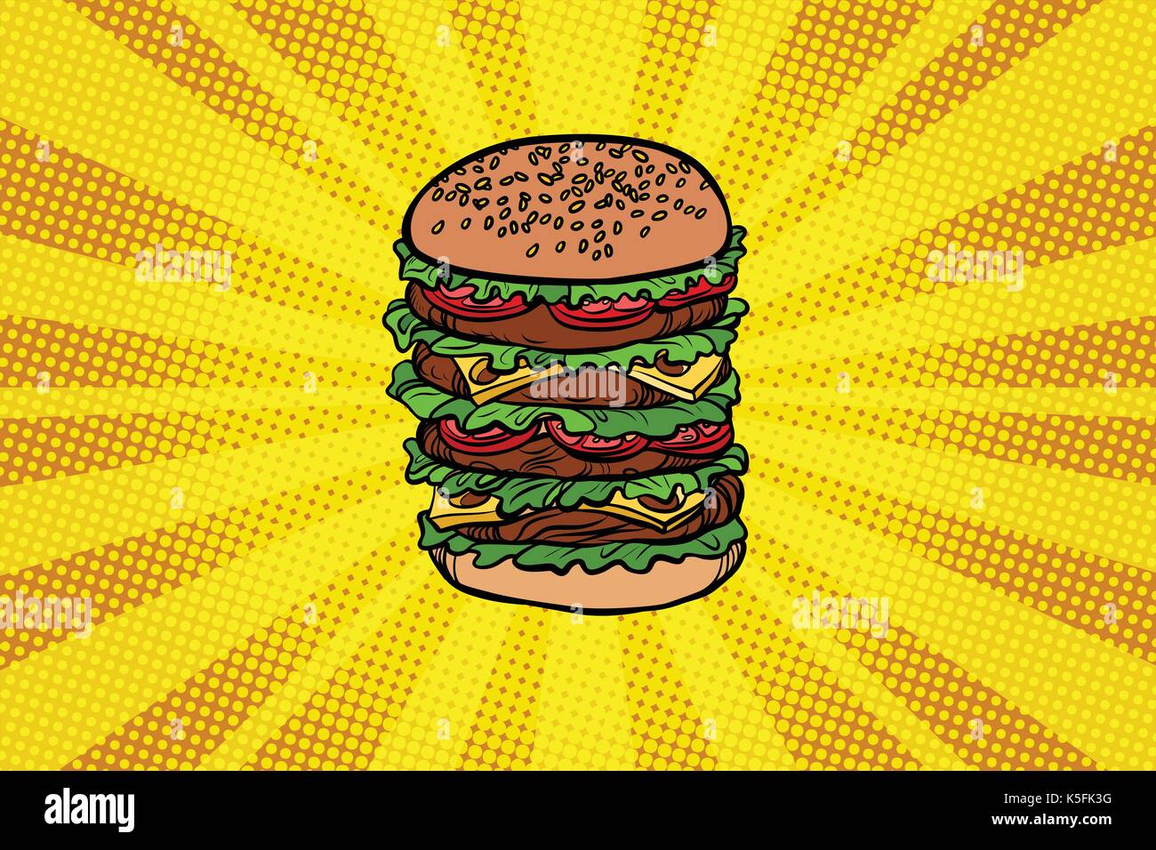 American hamburger unhealthy food Stock Vector Images - Alamy