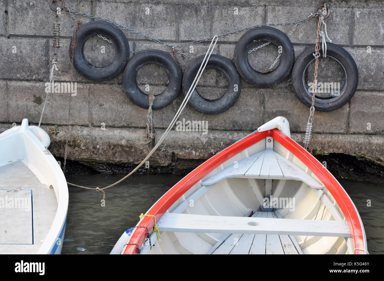 boatswith stone wall Stock Photo - Alamy