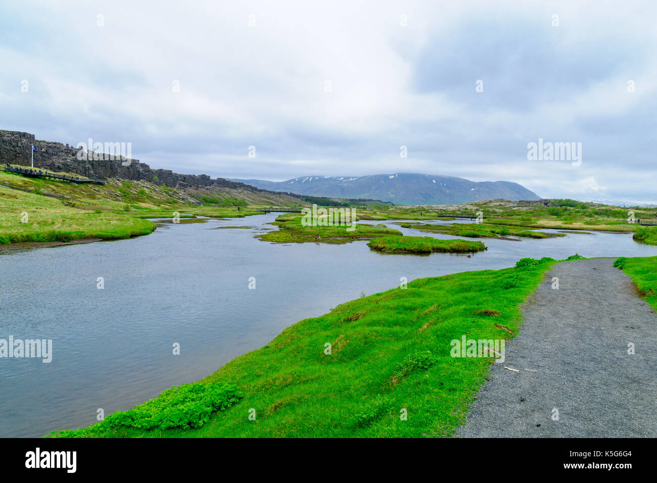 Rift valley landscape, in Thingvellir National Park, Iceland Stock ...