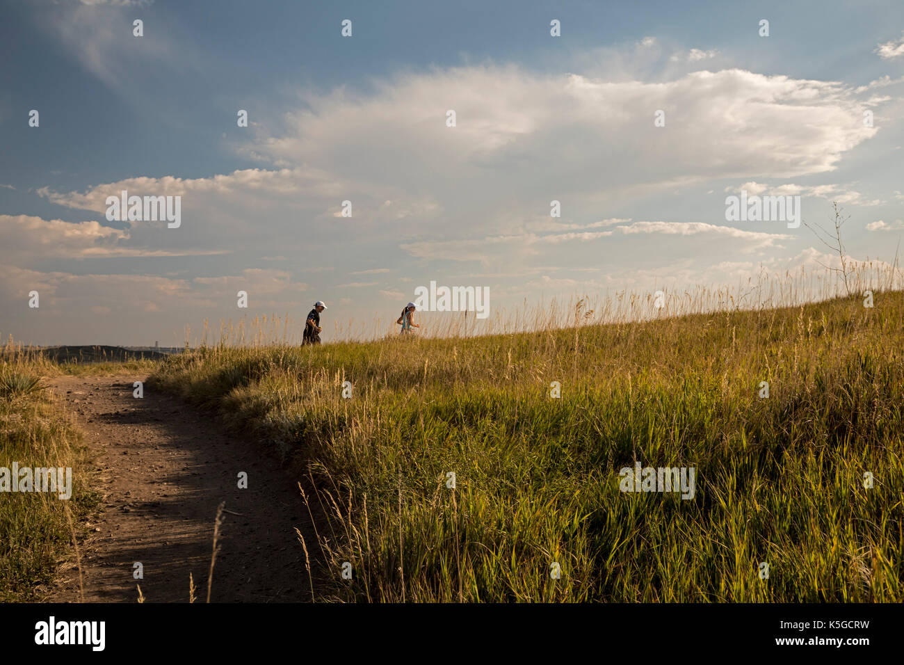 Golden, Colorado - Runners in North Table Mountain Park, a mesa ...